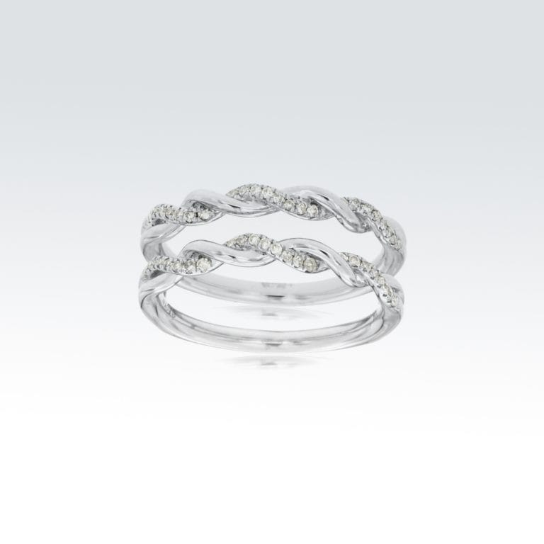 White Gold Wedding Band Insert Ring - Elie Jewelry Design